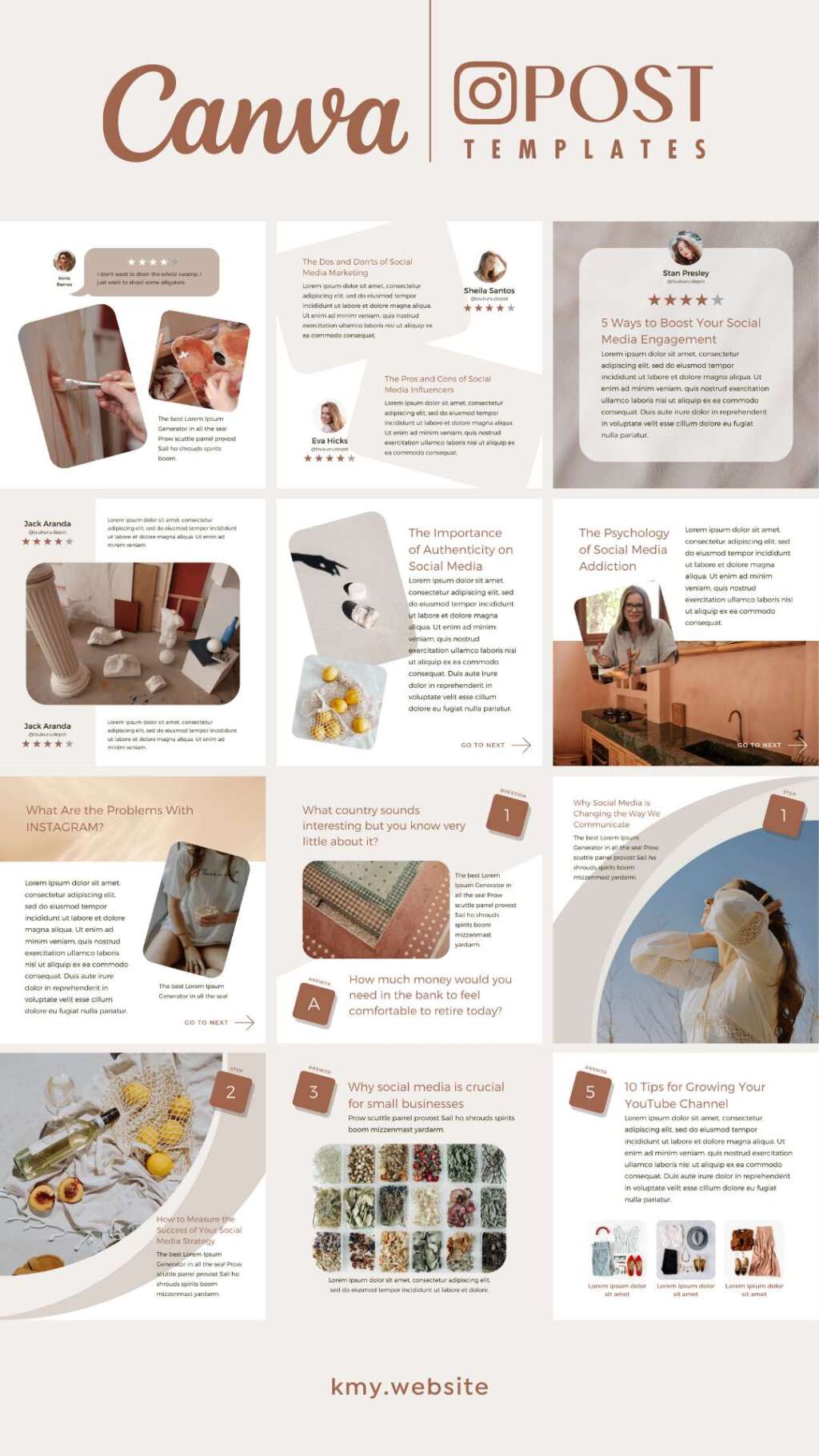 300 Instagram Templates Canva Post Story Hand | つくるデポ