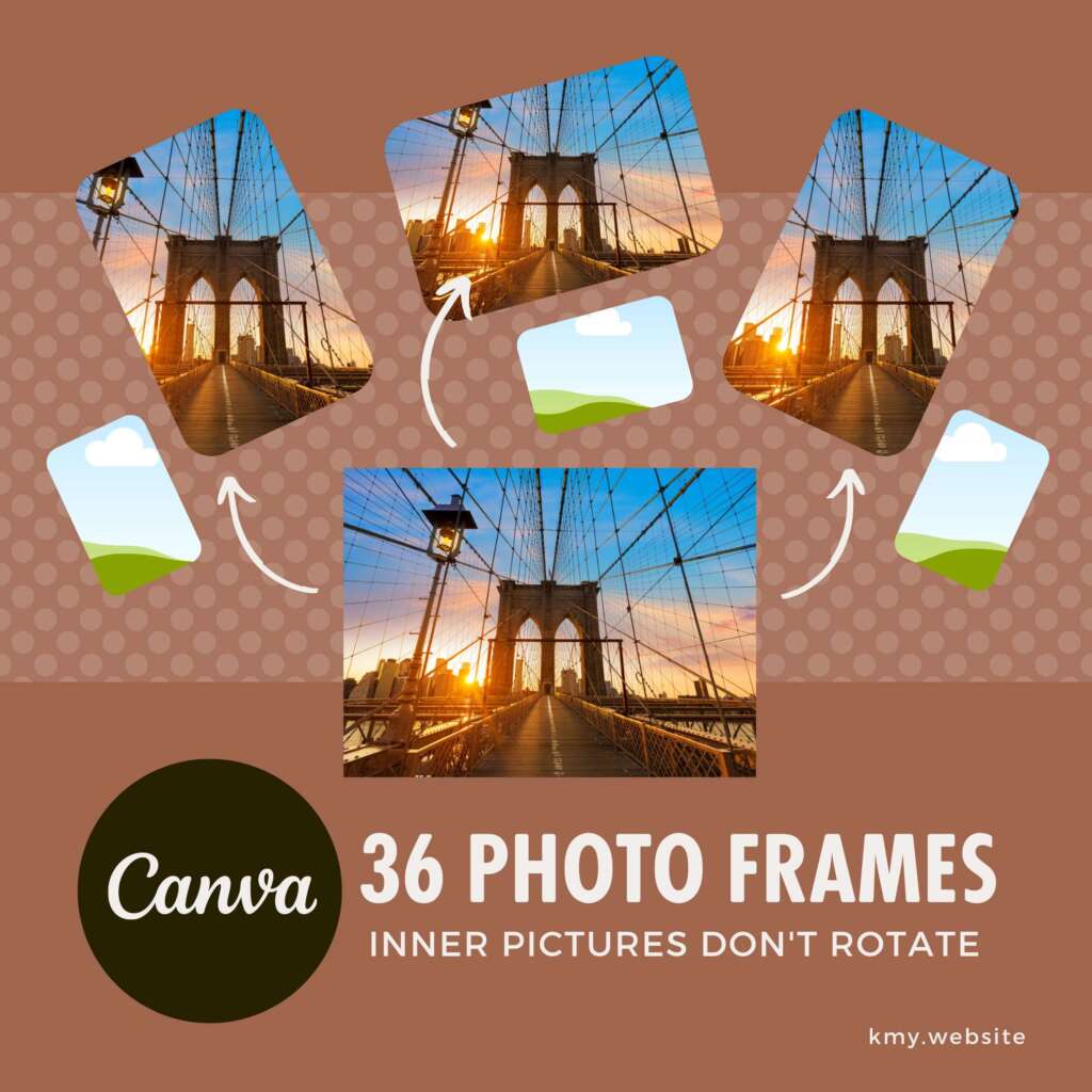 36 Rounded Rectangle Photo Frames for Canva | つくるデポ