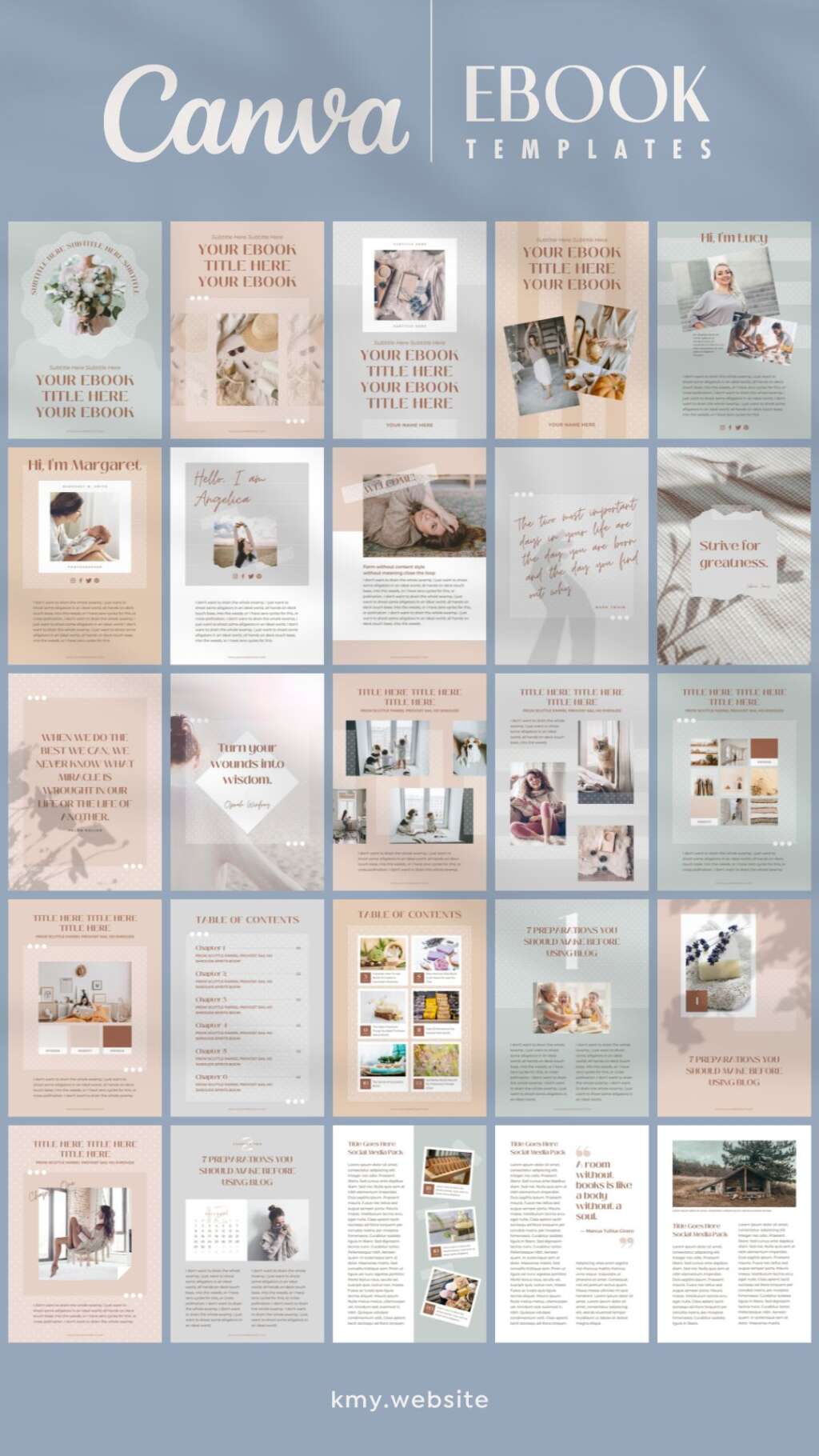 72 eBook Templates Canva Polka Dot – A4 US Letter Magazine Design Cover ...