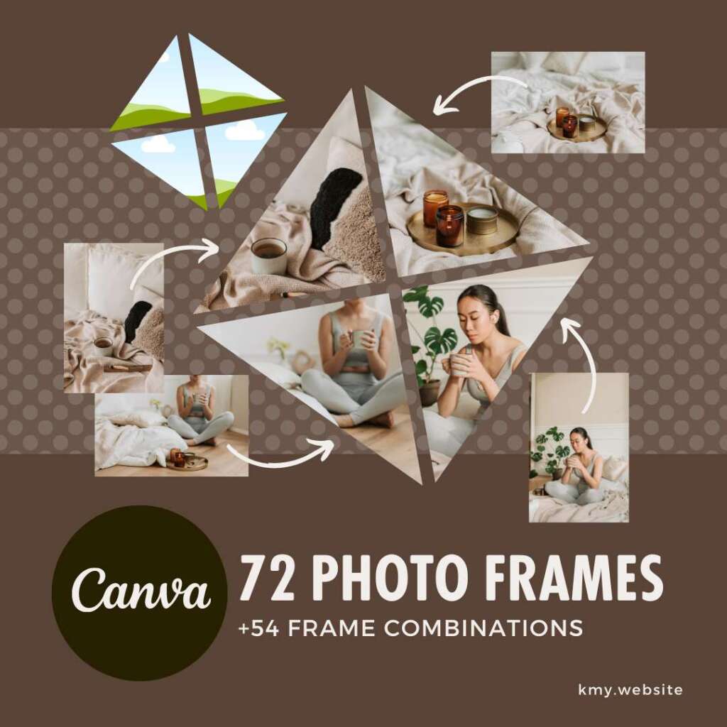 72 Right Triangle Photo Frames + 54 Combinations for Canva | つくるデポ