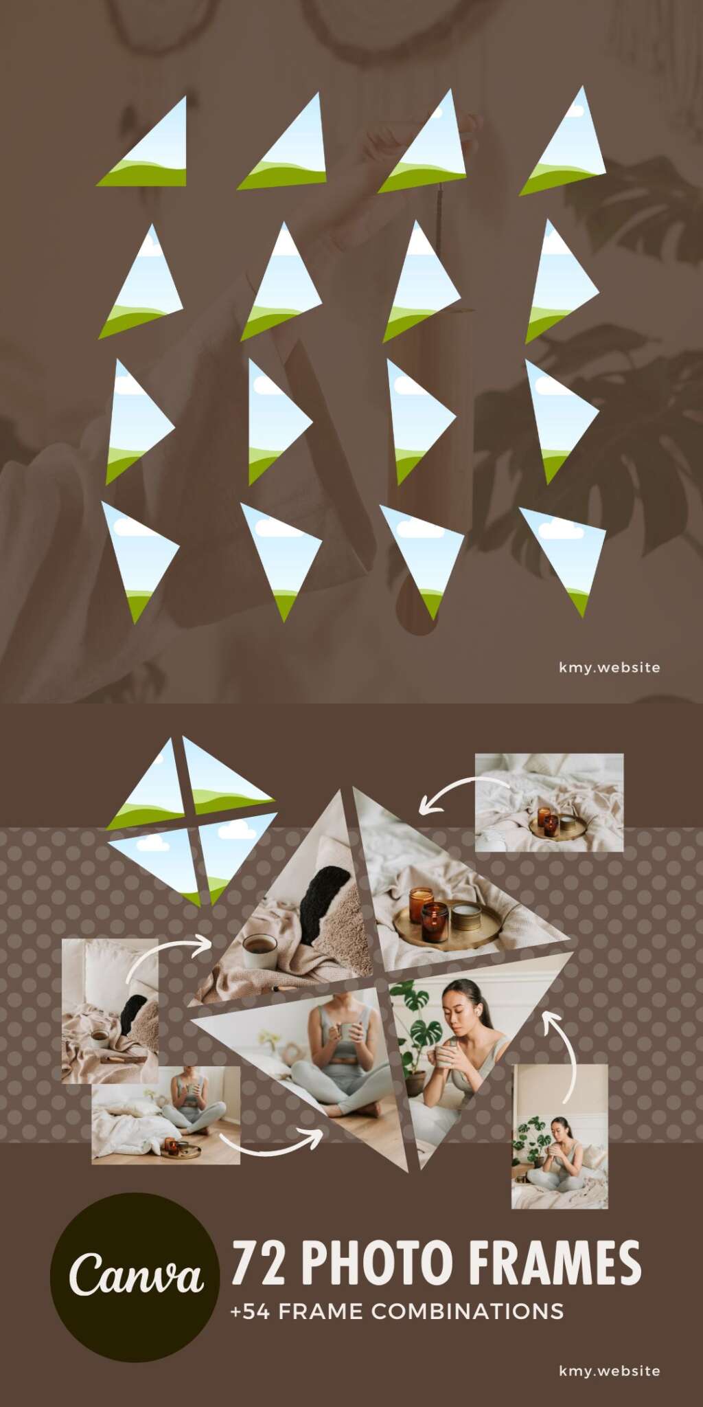 【無料版あり】直角三角形のCanva写真フレームセット | つくるデポ