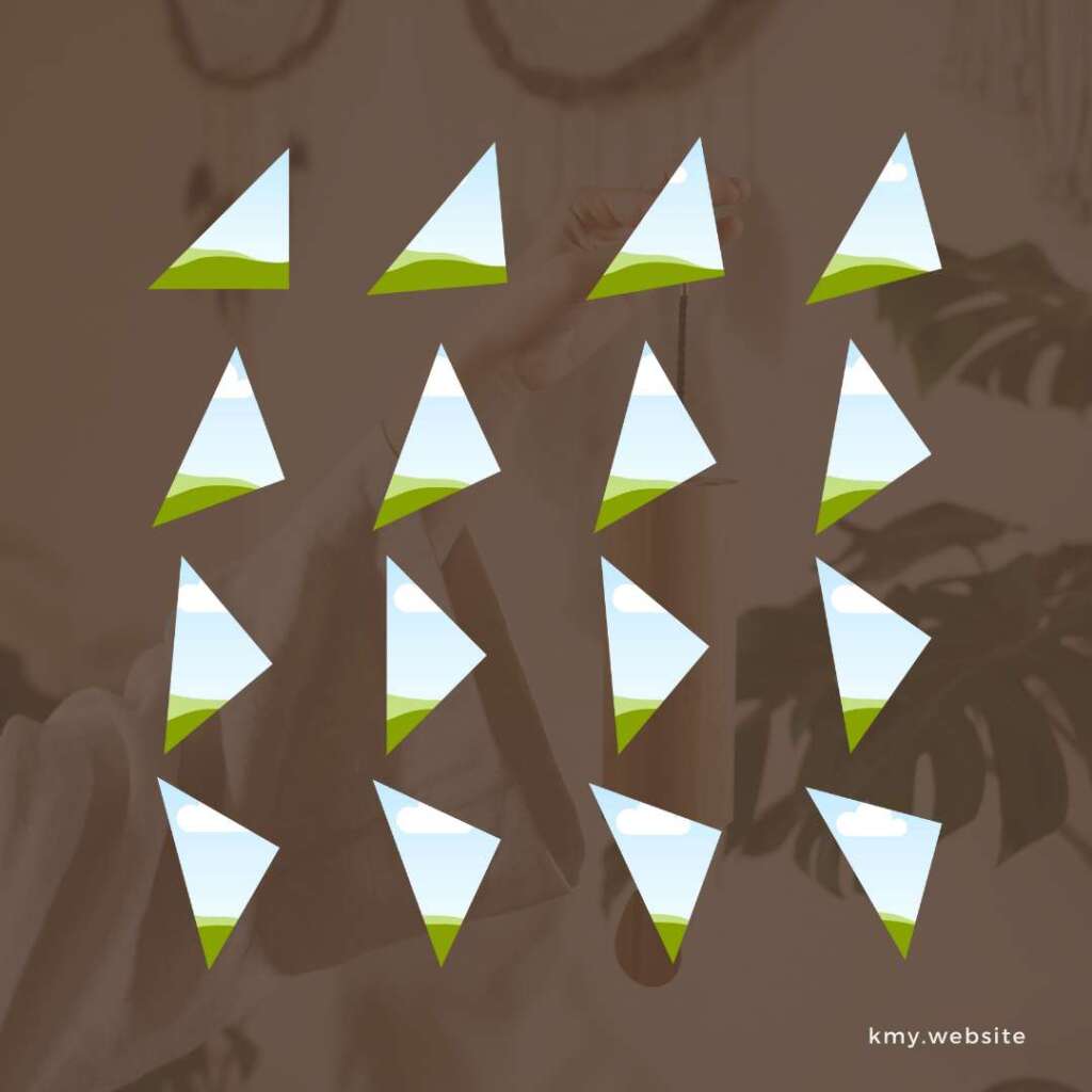 72 Right Triangle Photo Frames + 54 Combinations for Canva | つくるデポ