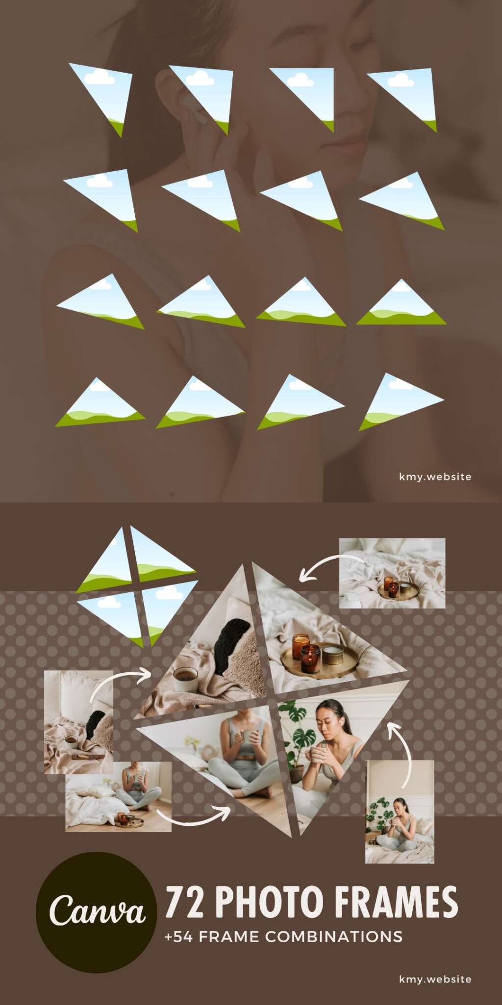 【無料版あり】直角三角形のCanva写真フレームセット | つくるデポ