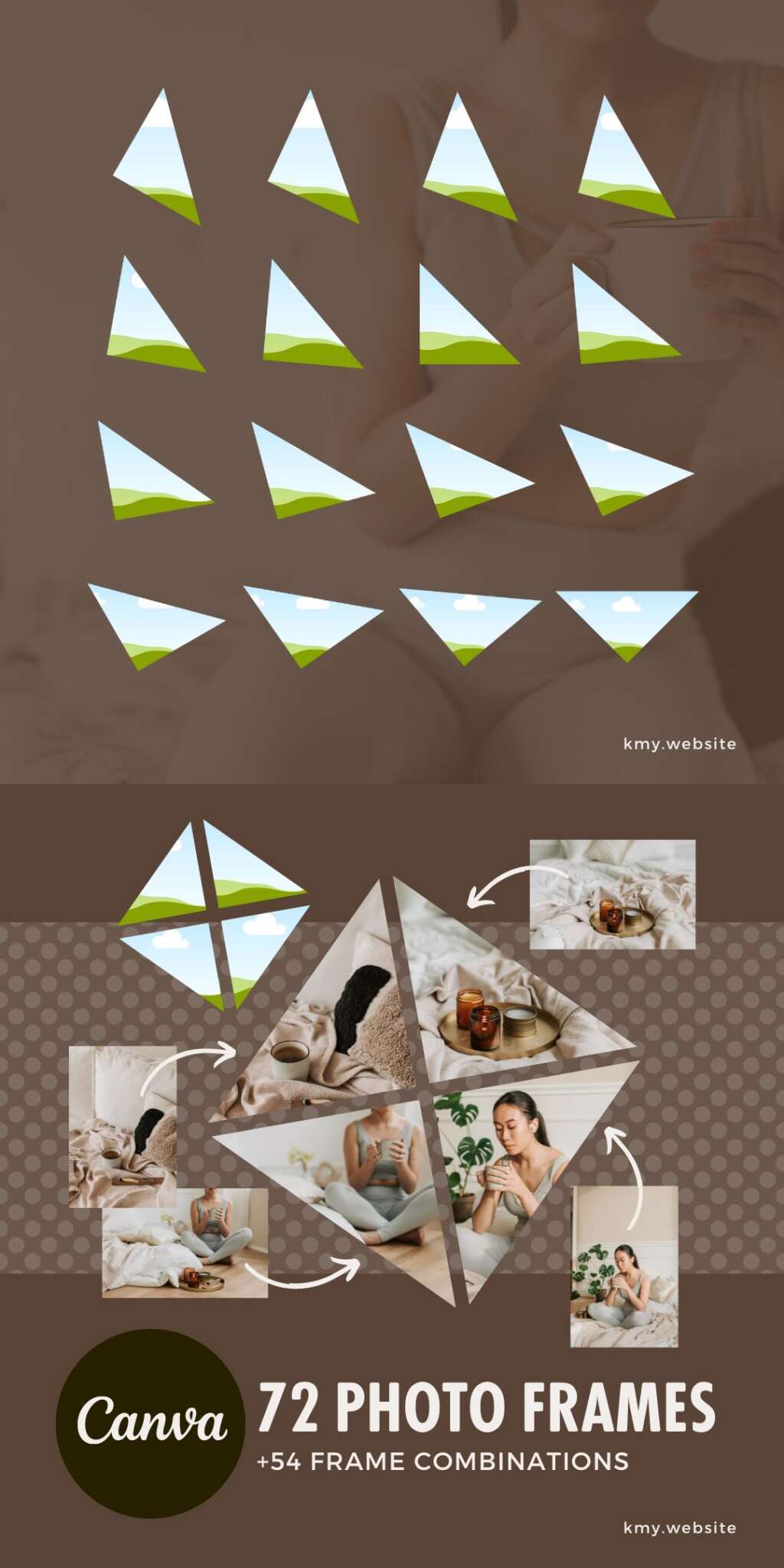 【無料版あり】直角三角形のCanva写真フレームセット | つくるデポ