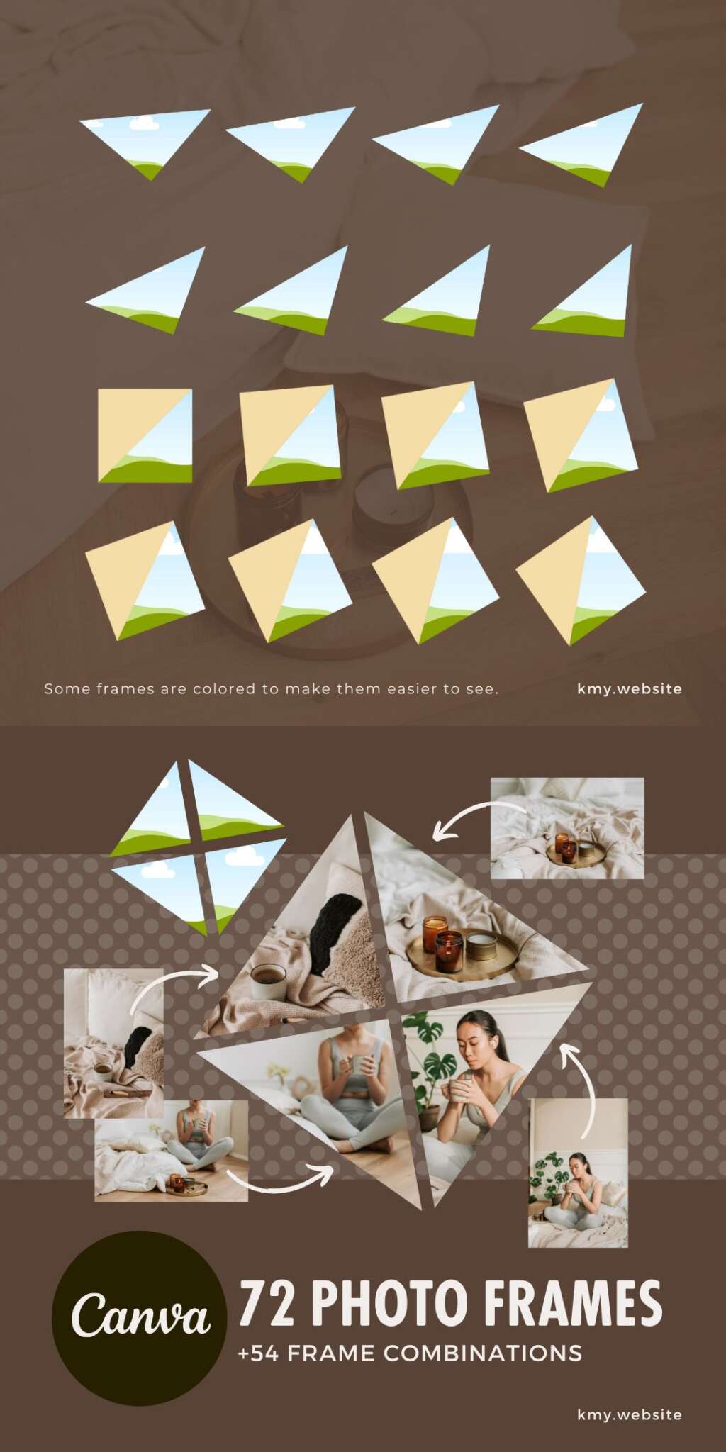 【無料版あり】直角三角形のCanva写真フレームセット | つくるデポ