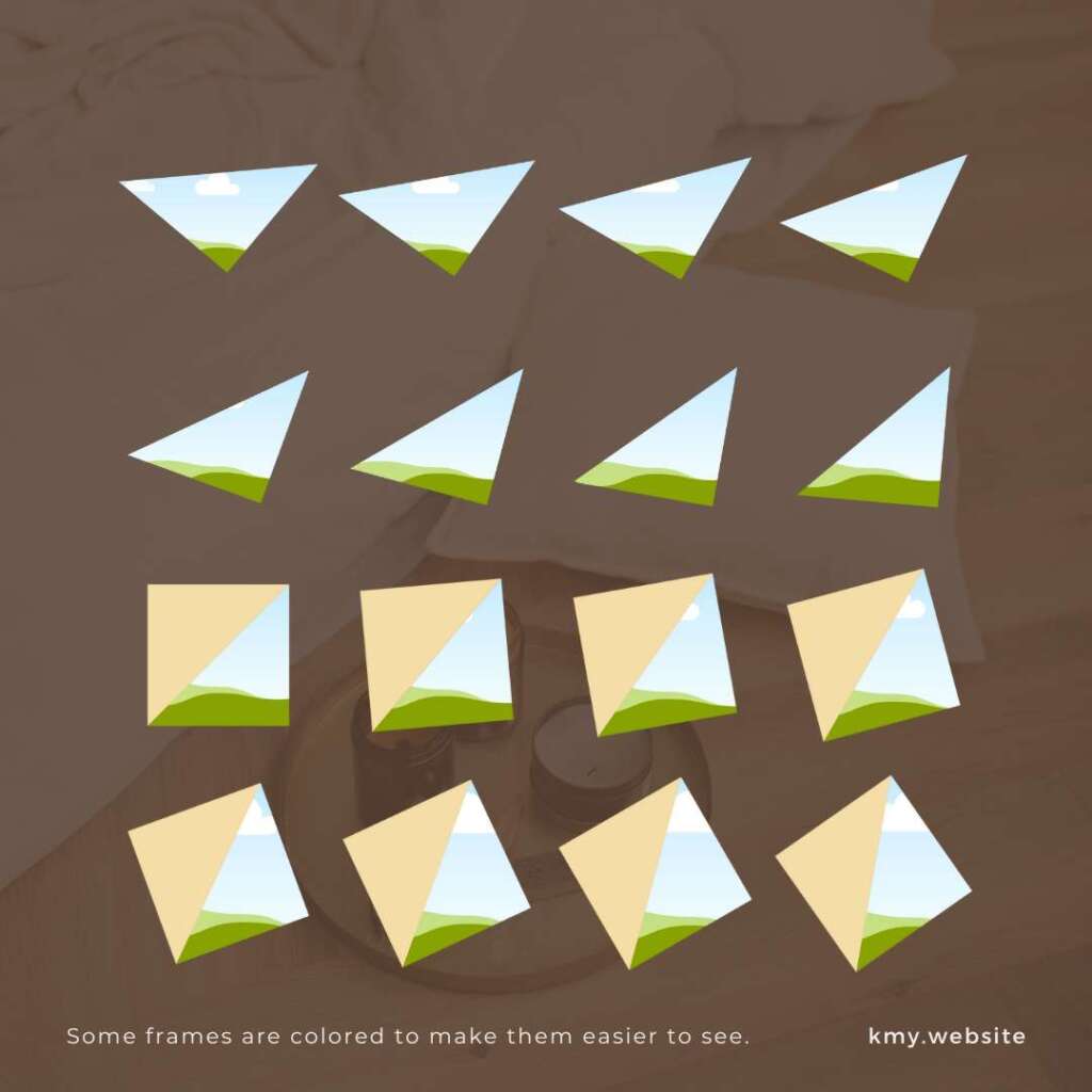 72 Right Triangle Photo Frames + 54 Combinations for Canva | つくるデポ