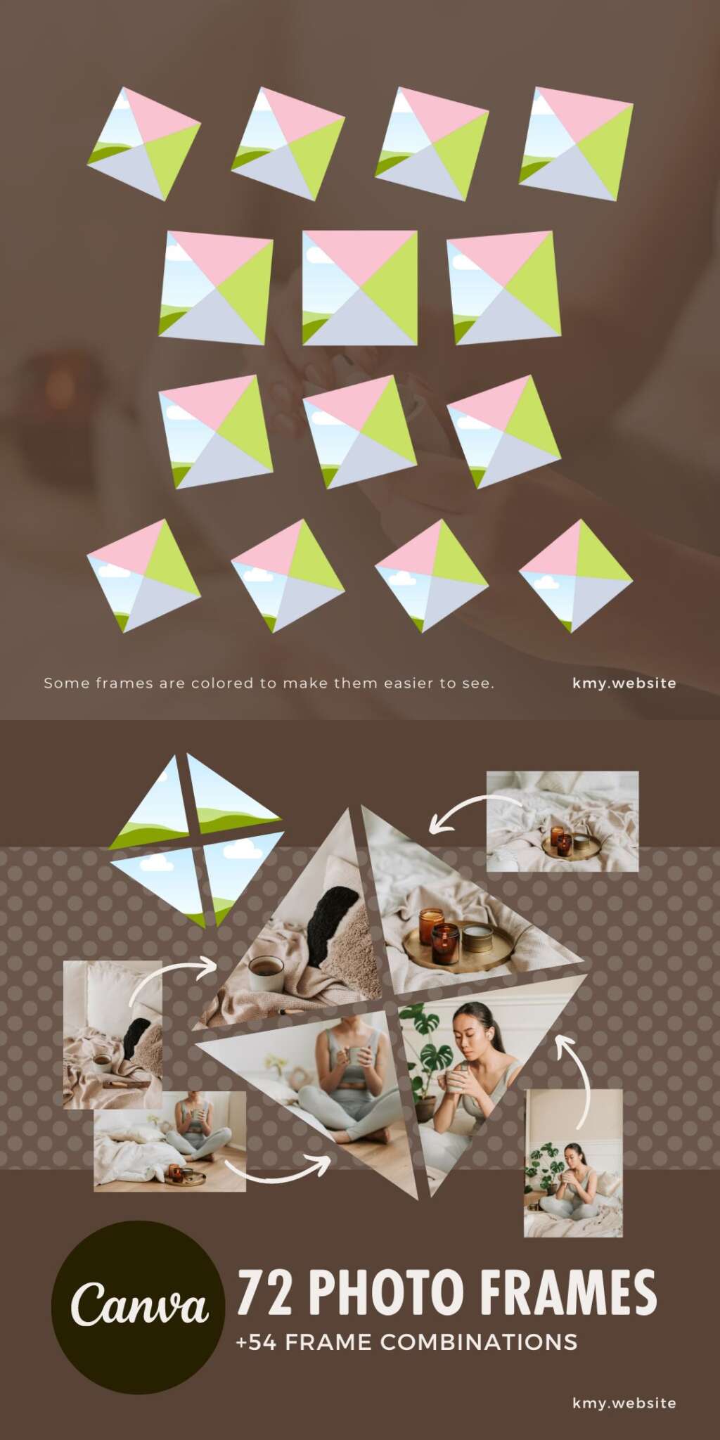 【無料版あり】直角三角形のCanva写真フレームセット | つくるデポ