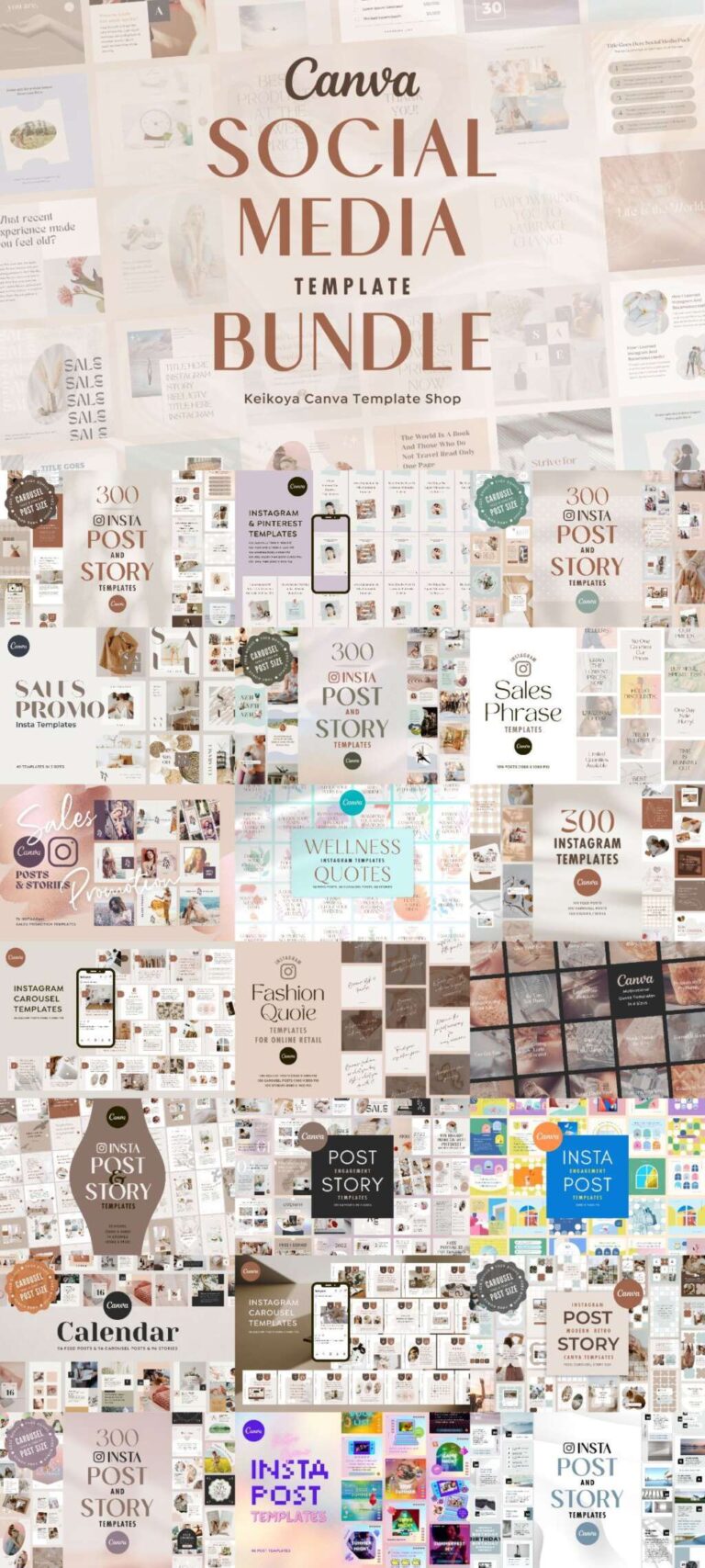 Instagram template Canva – Customizable Editable Clean Minimum Beige ...