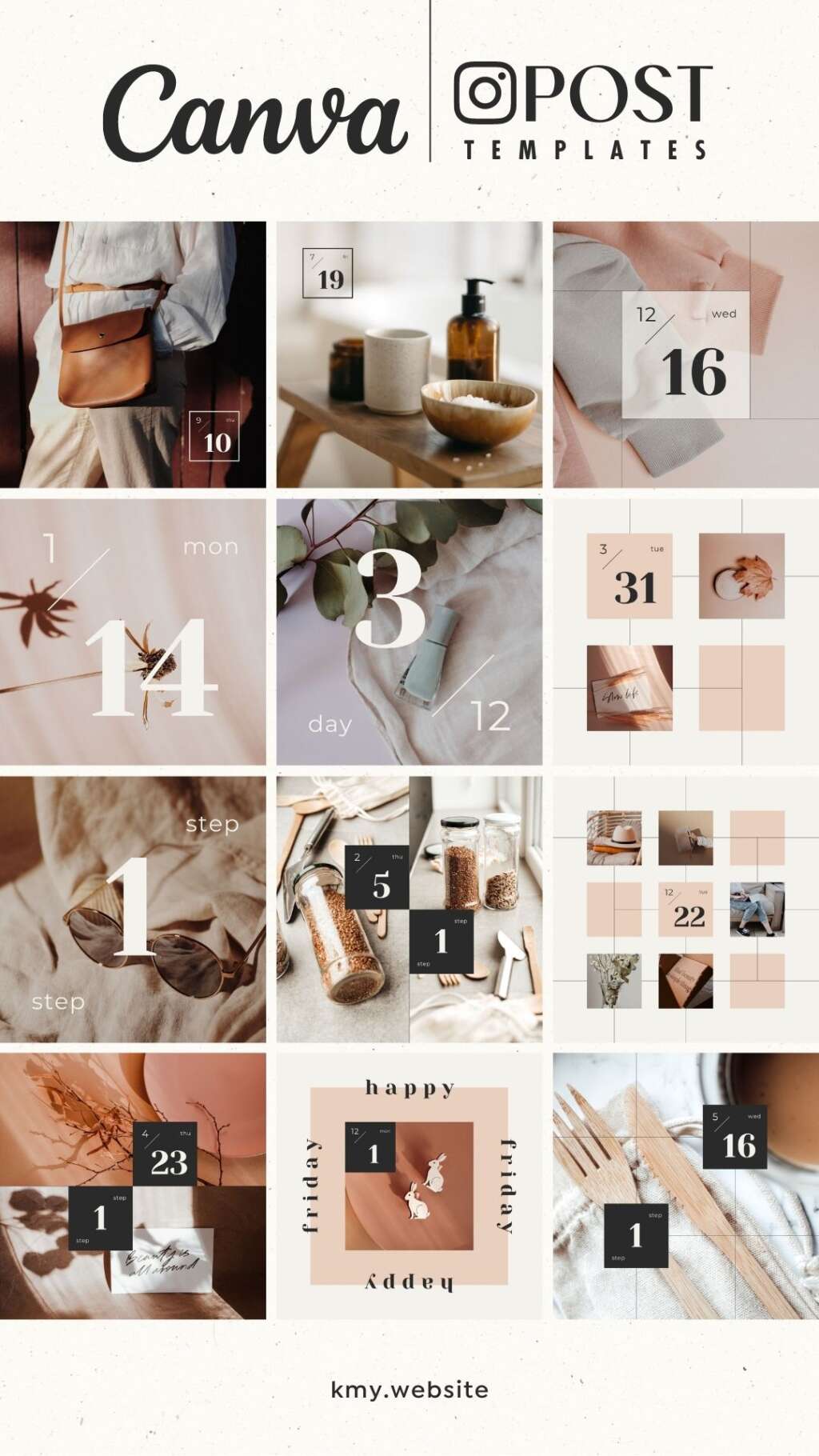 Instagram 96 Advent Calendar Post Templates Canva – Editable Minimum ...