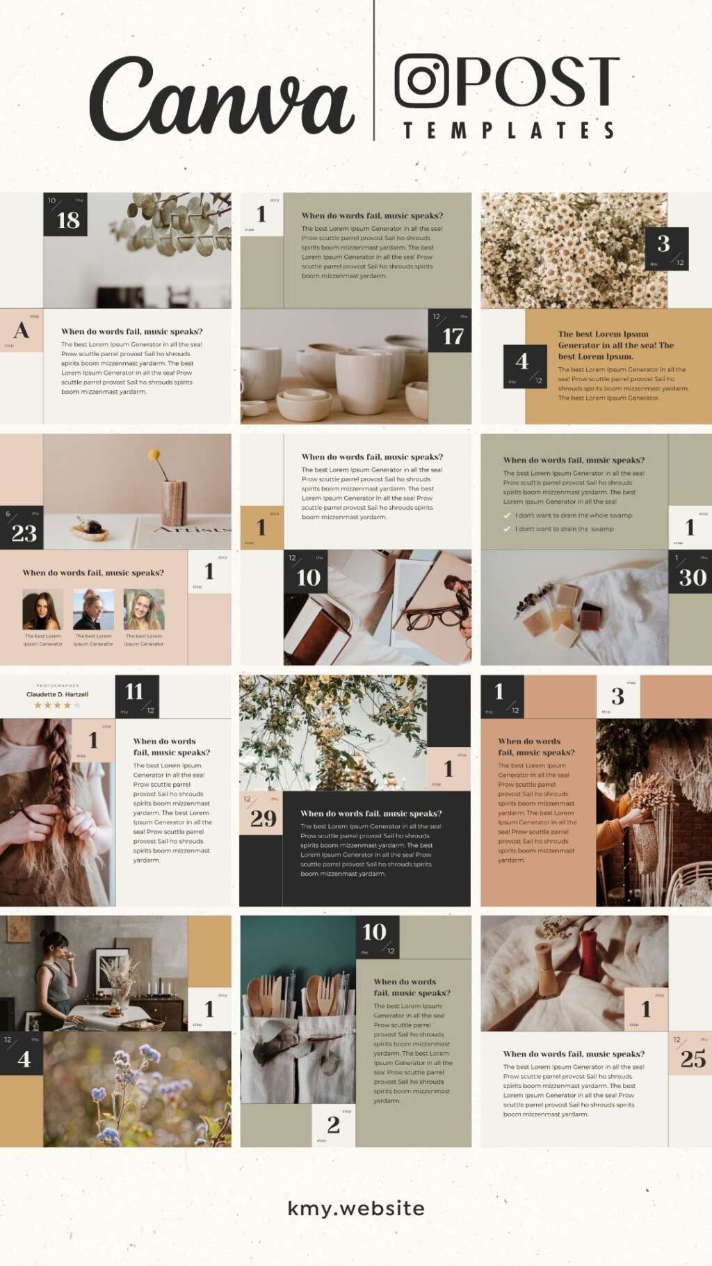 Instagram 96 Advent Calendar Post Templates Canva – Editable Minimum ...