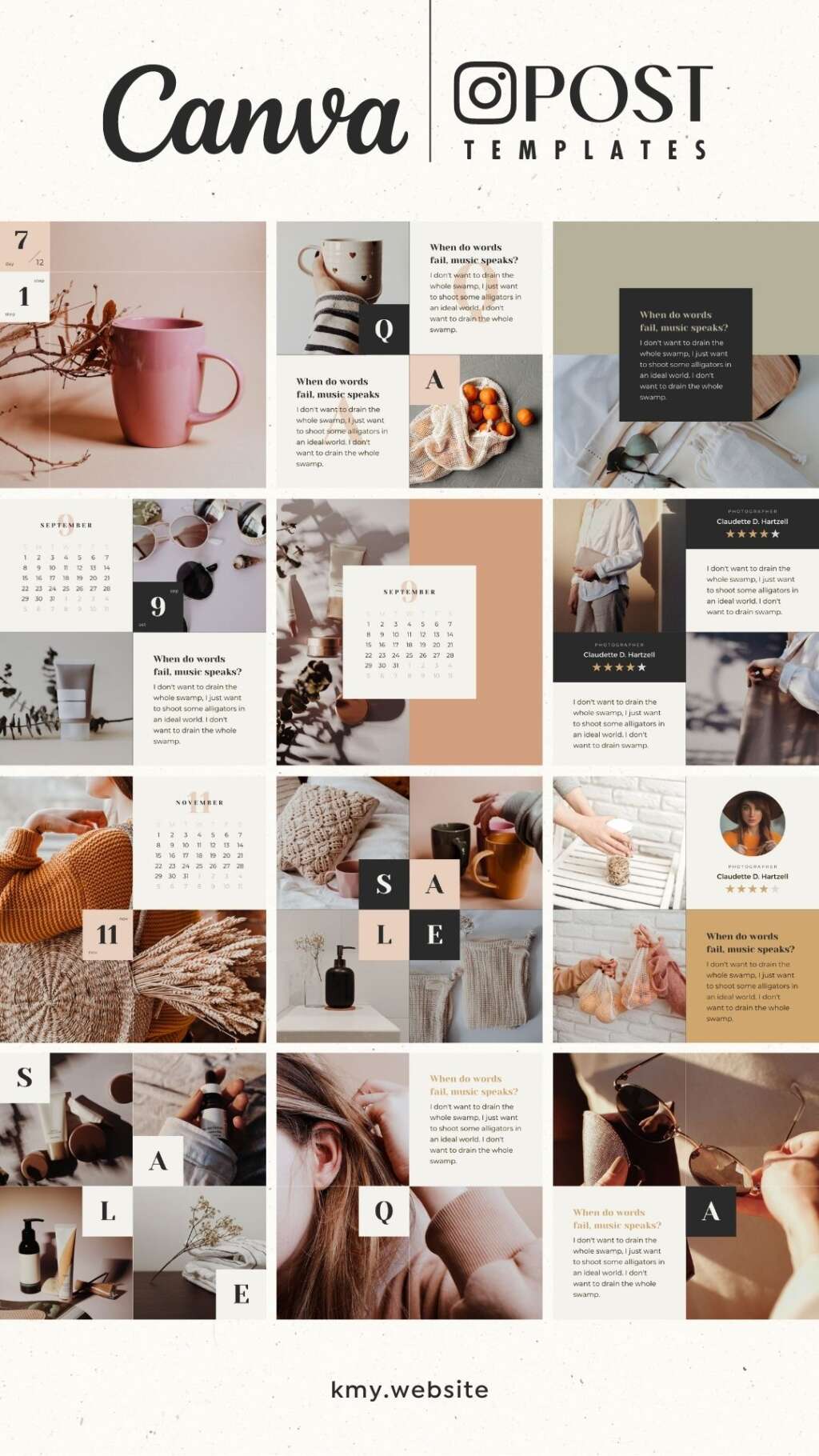Instagram 96 Advent Calendar Post Templates Canva – Editable Minimum ...