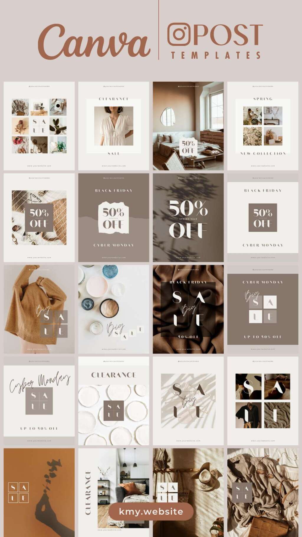 Instagram Template Canva – Elegant Minimum Sales Promotion Organic Post ...