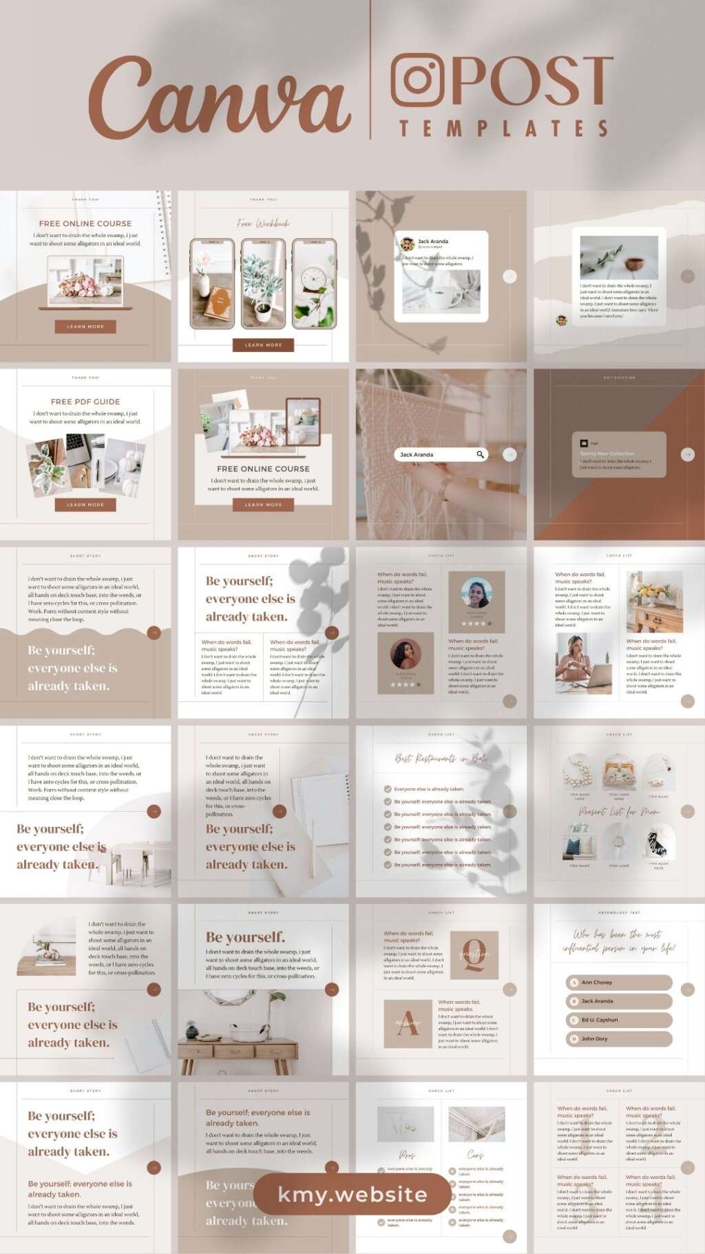 Instagram template Canva – Customizable Editable Clean Minimum Beige ...