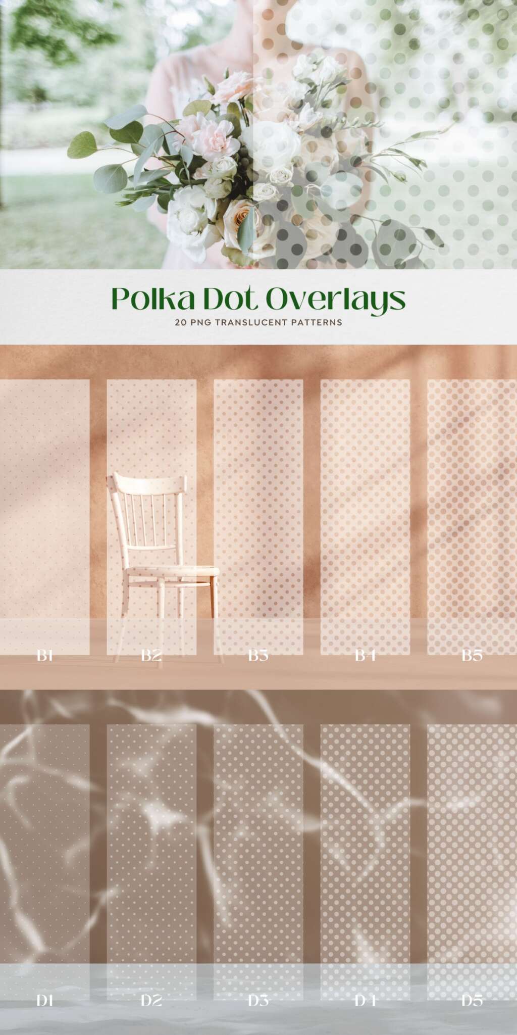 Polka Dot Translucent Photo Overlays | つくるデポ