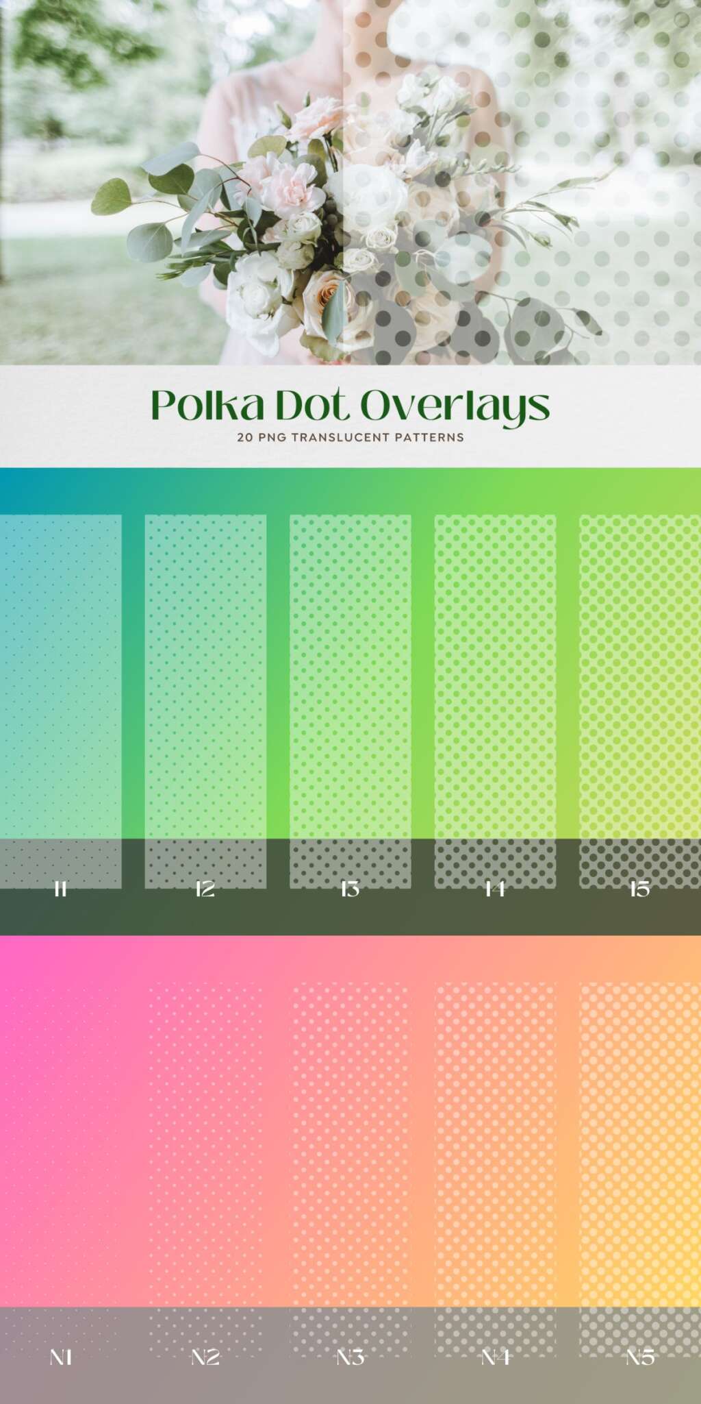 Polka Dot Translucent Photo Overlays | つくるデポ