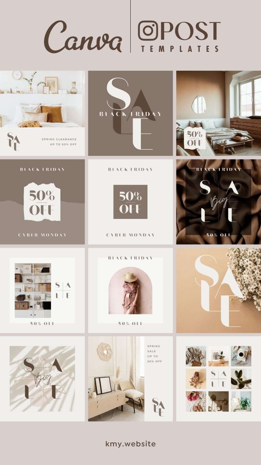 Instagram Template Canva – Elegant Minimum Sales Promotion Organic Post ...