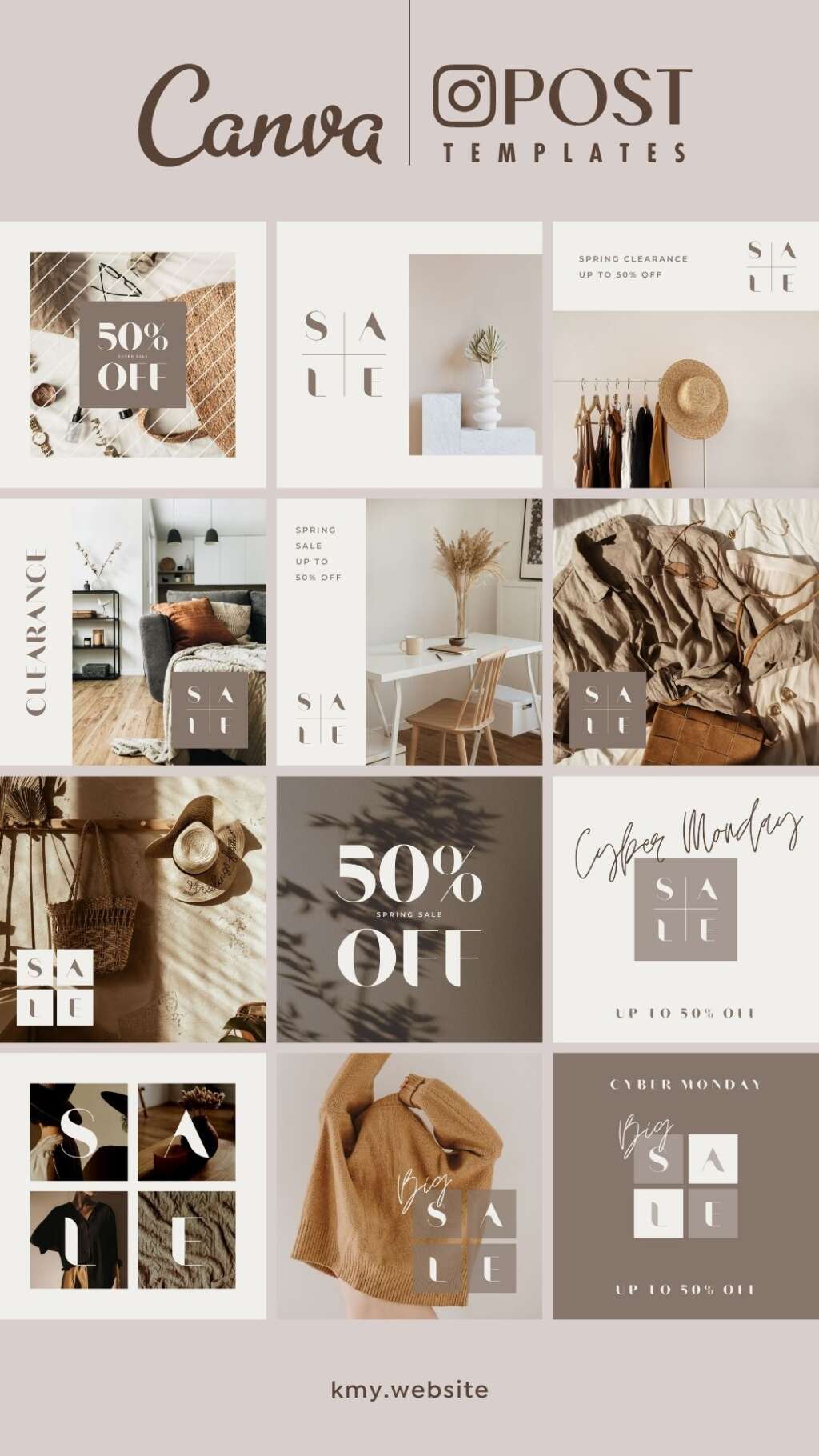 Instagram Template Canva – Elegant Minimum Sales Promotion Organic Post ...