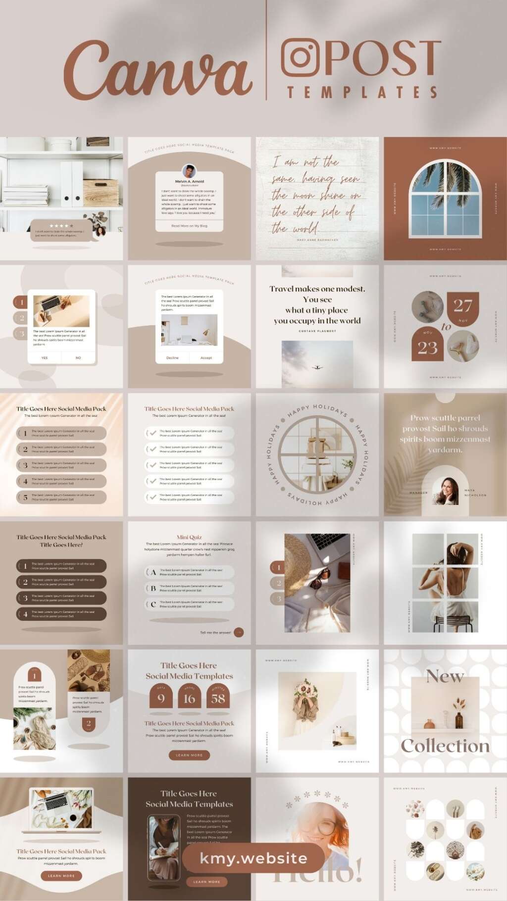 Instagram Template Canva Post Shadow – Editable Clean Design Social ...