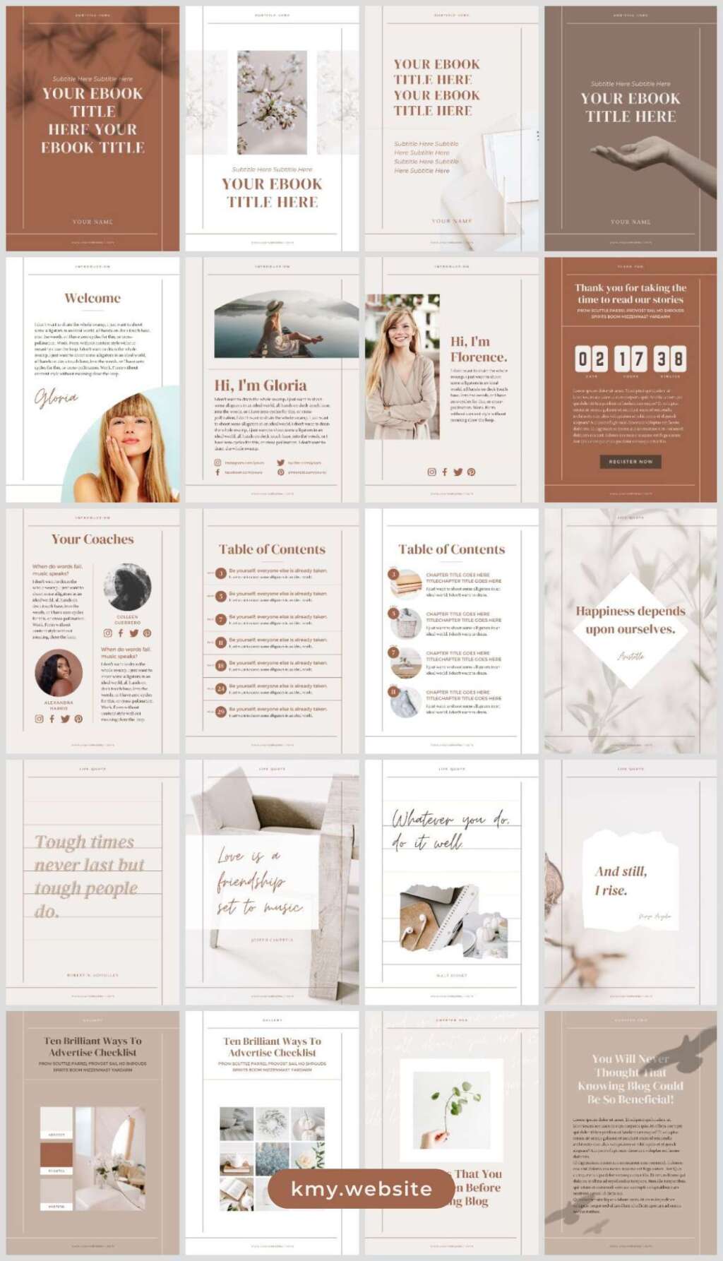 eBook Template Canva Beige – A4 US Letter Magazine Design Cover Lead ...