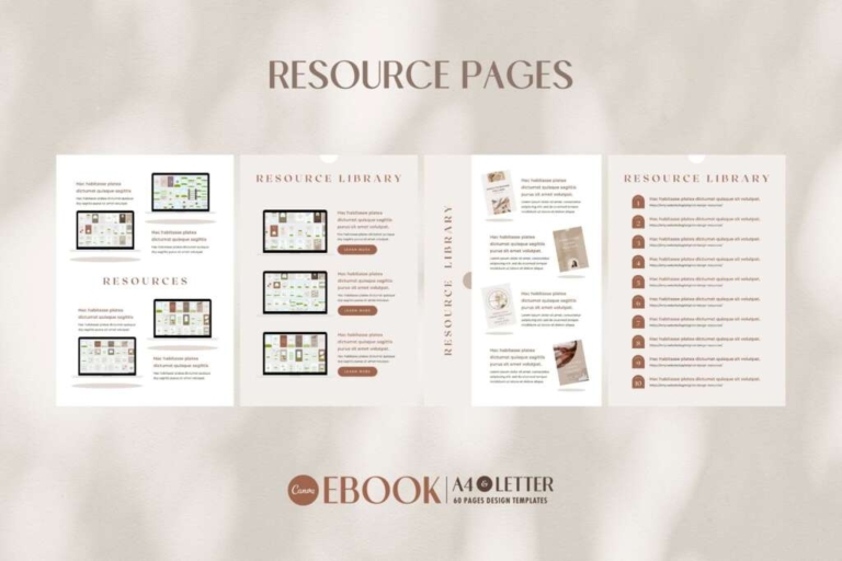 60 eBook Template Canva Shadow – A4 & US Letter Magazine Design Cover ...