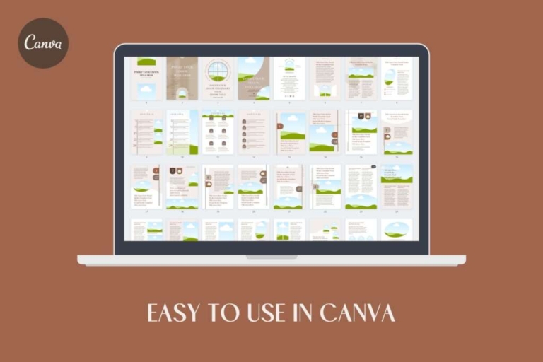 60 eBook Template Canva Shadow – A4 & US Letter Magazine Design Cover ...