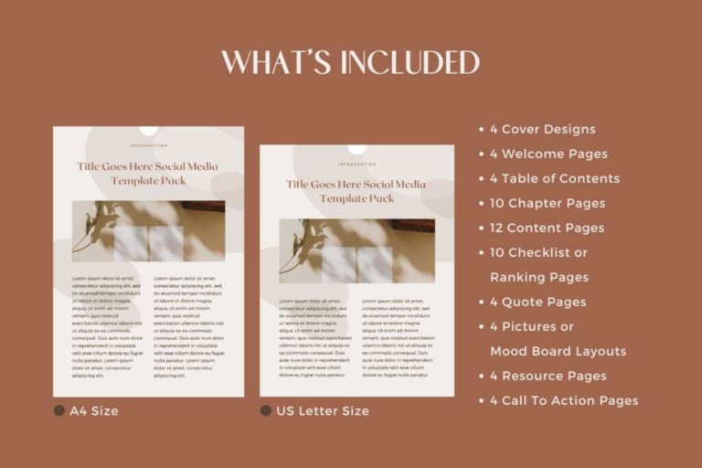 60 eBook Template Canva Shadow – A4 & US Letter Magazine Design Cover ...