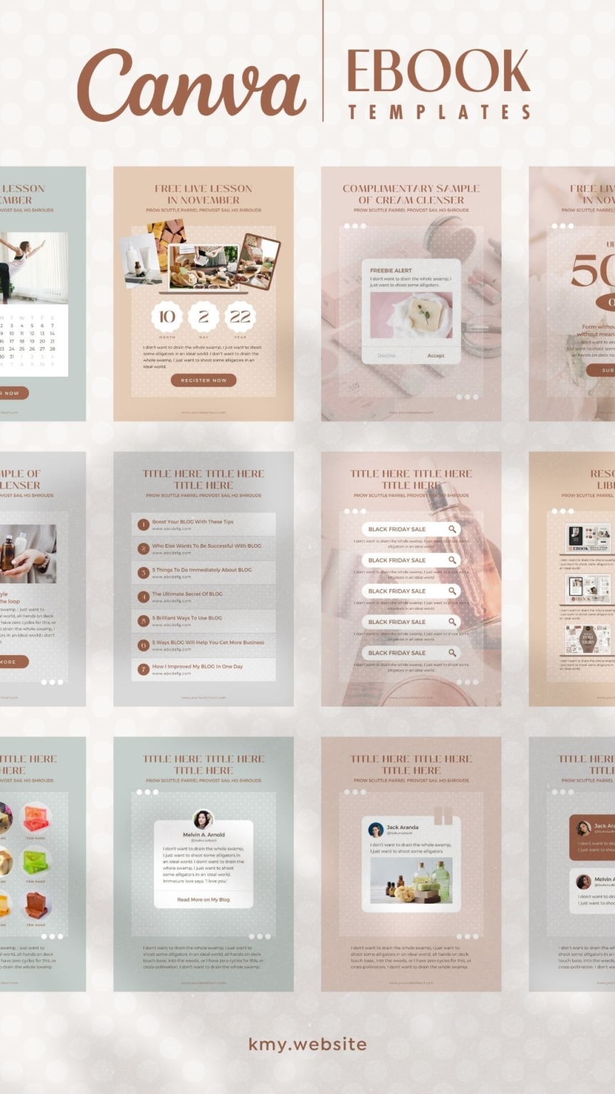 72 eBook Templates Canva Polka Dot – A4 US Letter Magazine Design Cover ...