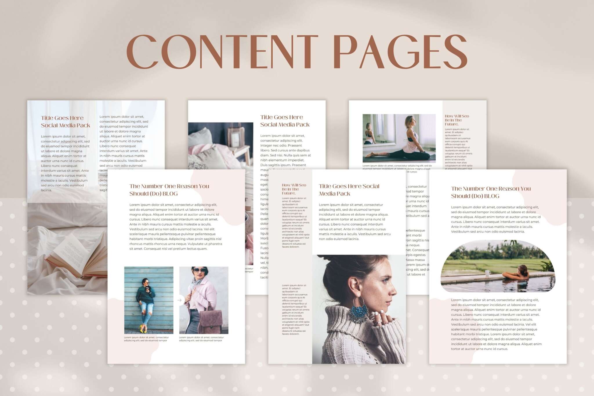 eBook Template Canva Polka Dot – A4 US Letter Magazine Design Cover ...