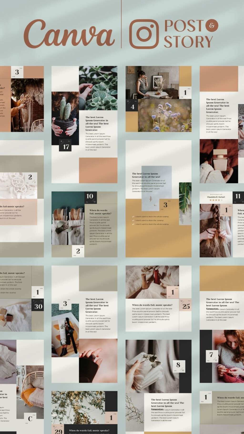 Instagram Template Post Story Canva Calendar – Editable Reel Shorts ...