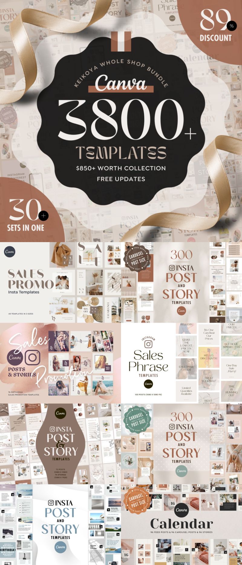 Keikoya Whole Shop Design Bundle – 3800+ Canva Templates & Free Update ...